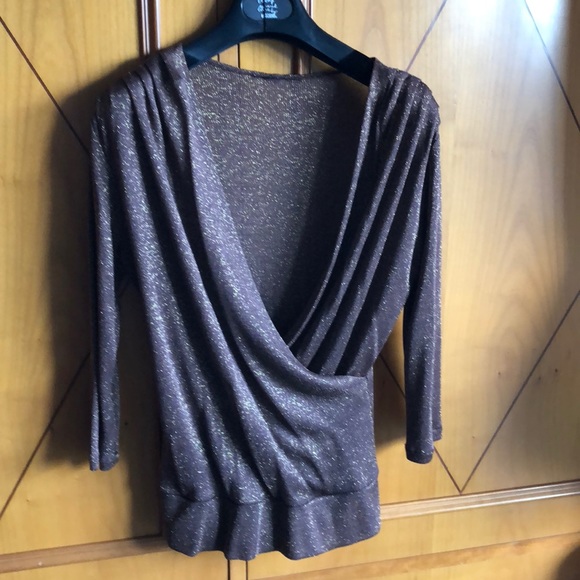 Tops | Top Shimmering Mocha And Gold | Poshmark